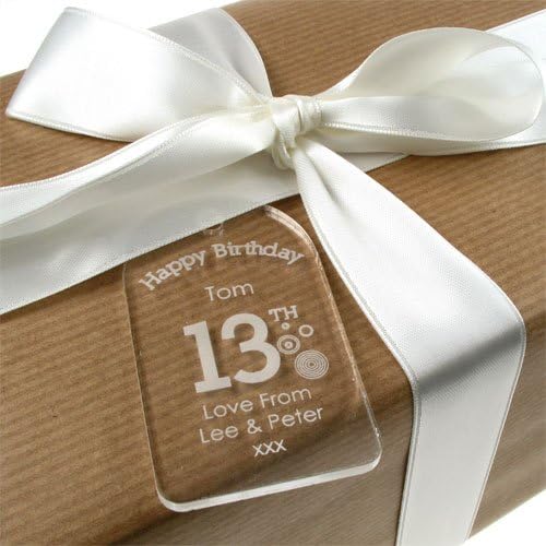 Personalised 13th Birthday Acrylic Gift Tag for Him, Unique 13th ...