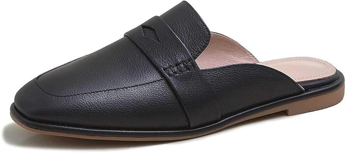 Mules For Women Square Toe Genuine Leather Comfort Dress Flat Heel Backless Loafer Slippers mules-for-women-square-toe-genuine-leather-comfort-dress-flat-heel-backless-loafer-slippers