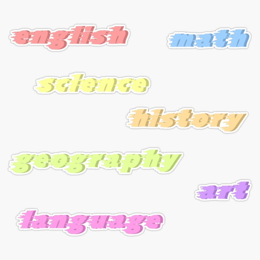 Amazon.com - Colourful School Subject Folder Labels Bumper Sticker ...