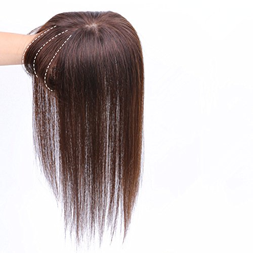 Amazon.com : Yudit 2.8"3.9"Silk Base Human Hair Toppers with air bangs ...