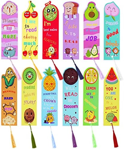 AUAUY 12 Pcs Scented Bookmarks with Colorful Silky Tassel, Scratch and ...