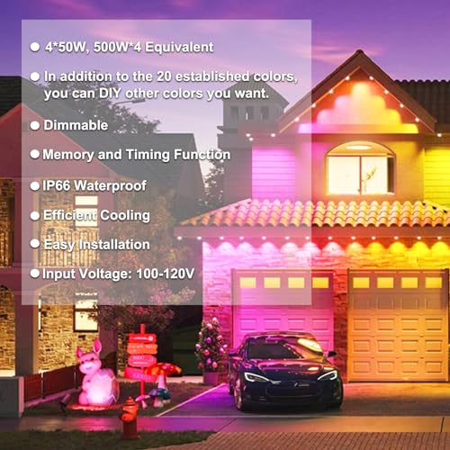 Snapklik.com : Onforu 6 Pack RGB LED Flood Light Outdoor 800W ...