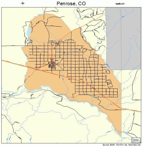 Amazon.com: Large Street & Road Map of Penrose, Colorado CO - Printed ...