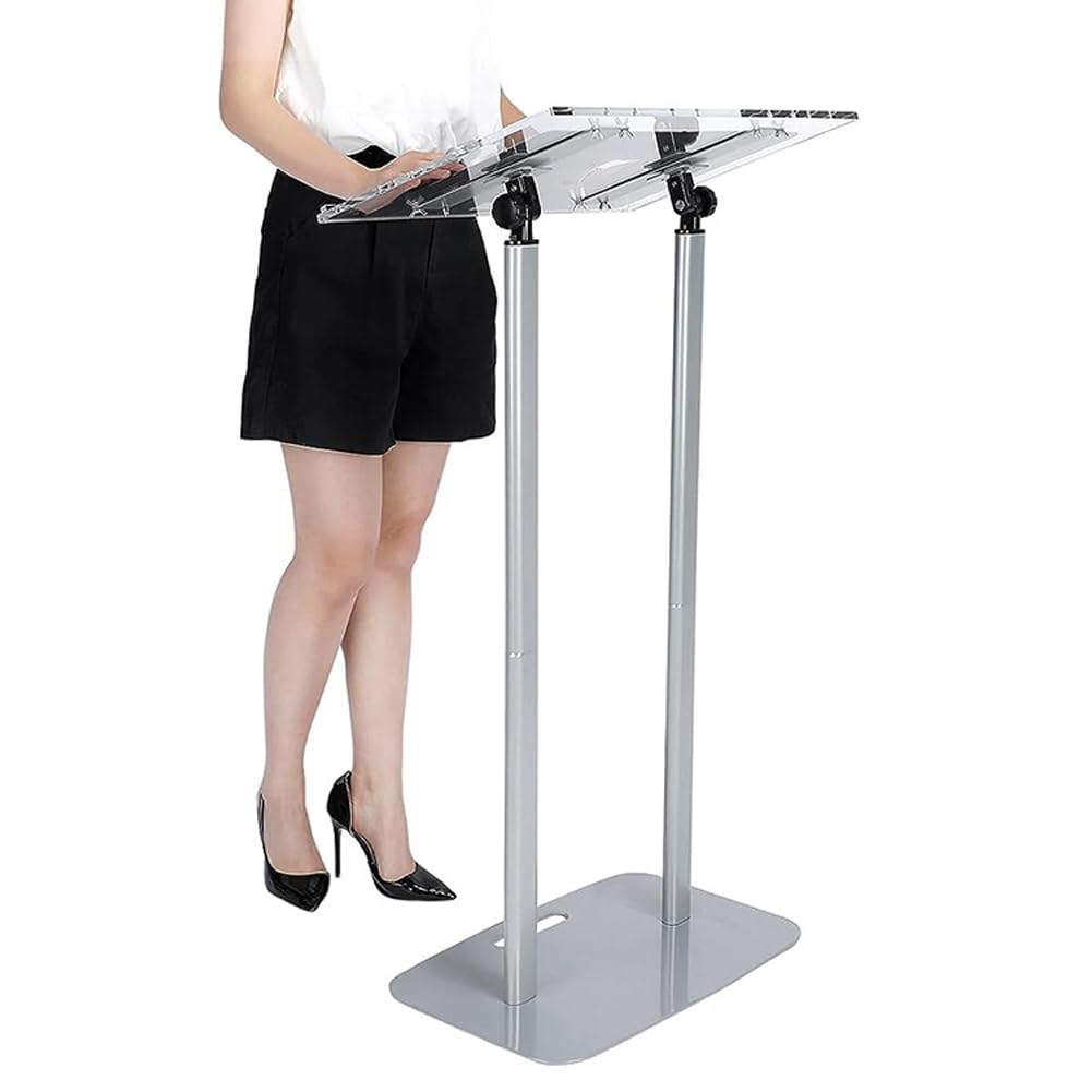 Buy ARyako Acrylic Podium Stand Clear Podium Lectern 43.3'' Tall Floor ...