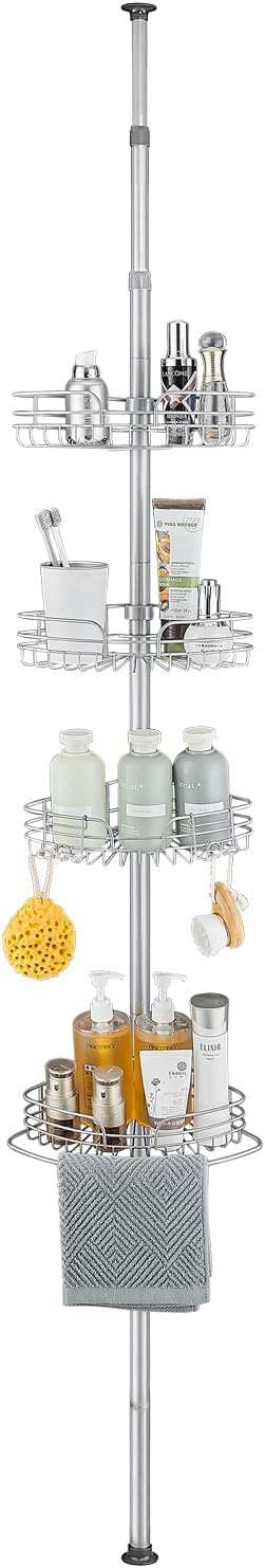 DAMAI Telescopic Shower Caddy Corner Adjustable Bathroom Corner Shelf ...