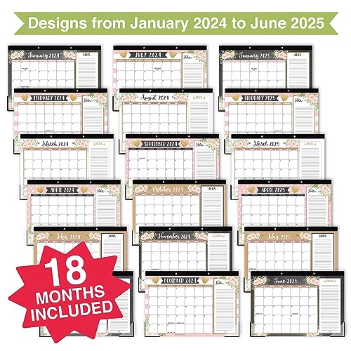 Snapklik.com : Pink Large Desk Calendar 2024-2025 - Desk Calender 2024 ...