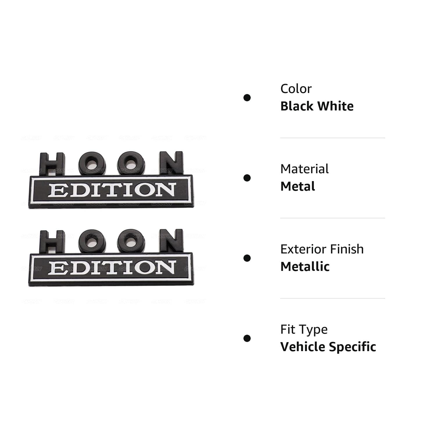 Snapklik.com : 2 Pcs Hoon Edition Emblem Car Side Rear Front Hood Trunk ...