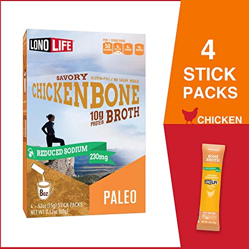 Snapklik.com : LonoLife Low-Sodium Chicken Bone Broth Sticks: 10g Protein