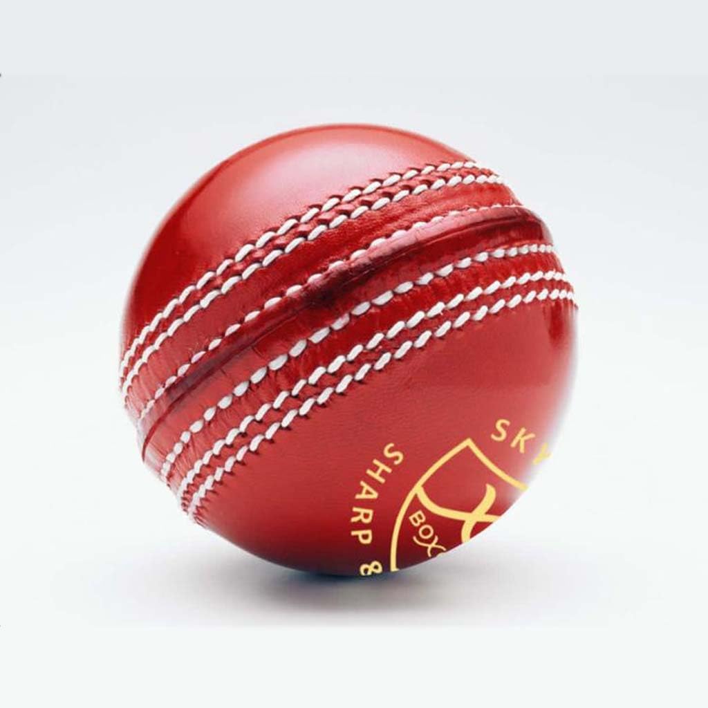 BOXCO Skyline Hand Stiched Four Piece Cricket Leather Ball for T20, One ...