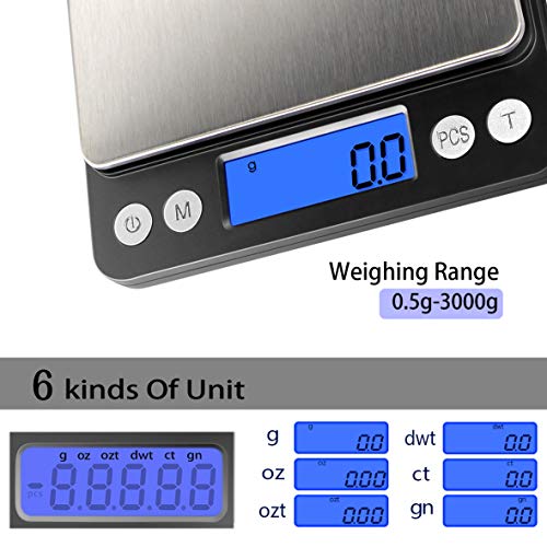Buy Fuzion Digital Kitchen Scale 3000g/ 0.1g, Pocket Food Scale 6 Units ...