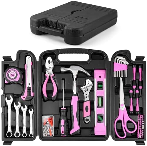 Amazon.com : 40-Piece All Purpose Household Pink Tool Kit for Girls ...