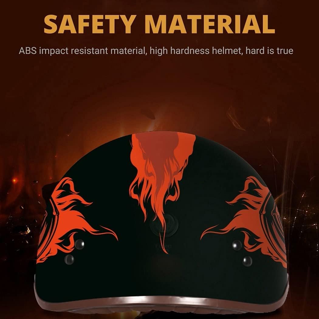 Buy Half helmet motorcycle helmet men and women retro ECE certified ...