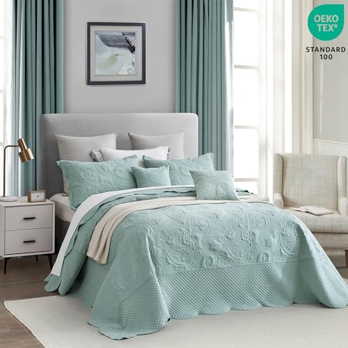 Oversized King Bedspread 138x122 Extra Wide, Paisley Pattern Design ...
