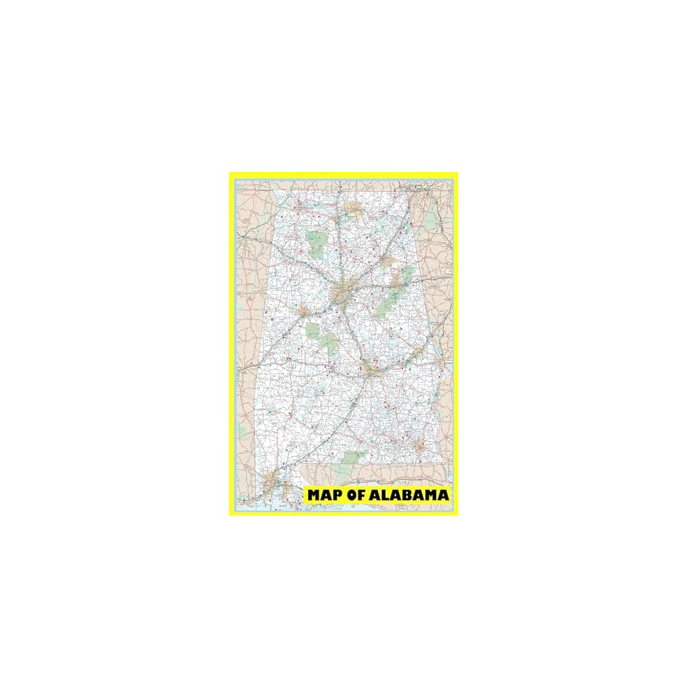 24x36 - Map of Alabama Large Detailed Roads and Bermuda | Ubuy
