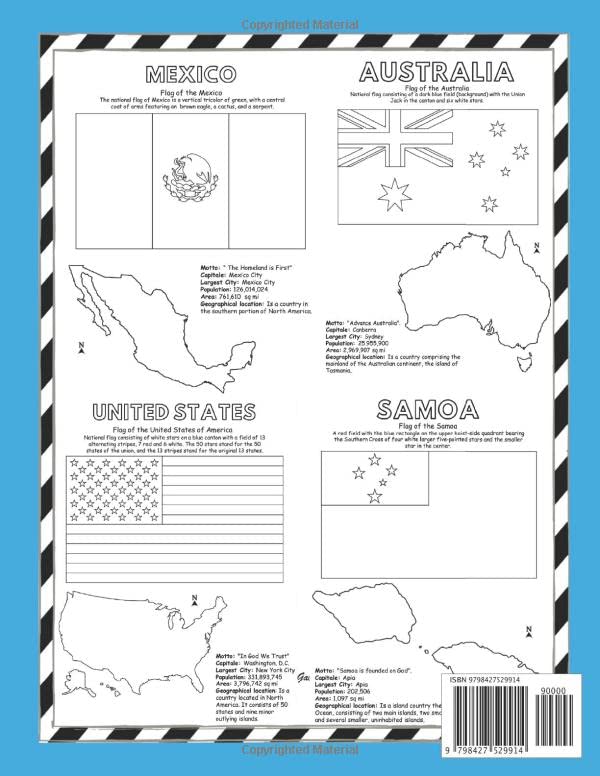 Snapklik.com : World Maps & Flags: Americas And Oceania Coloring Book ...