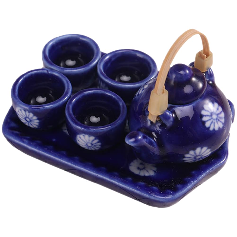 Amazon.com: LUOZZY Miniature Dollhouse Tea Set Mini Teapot Cups Set ...