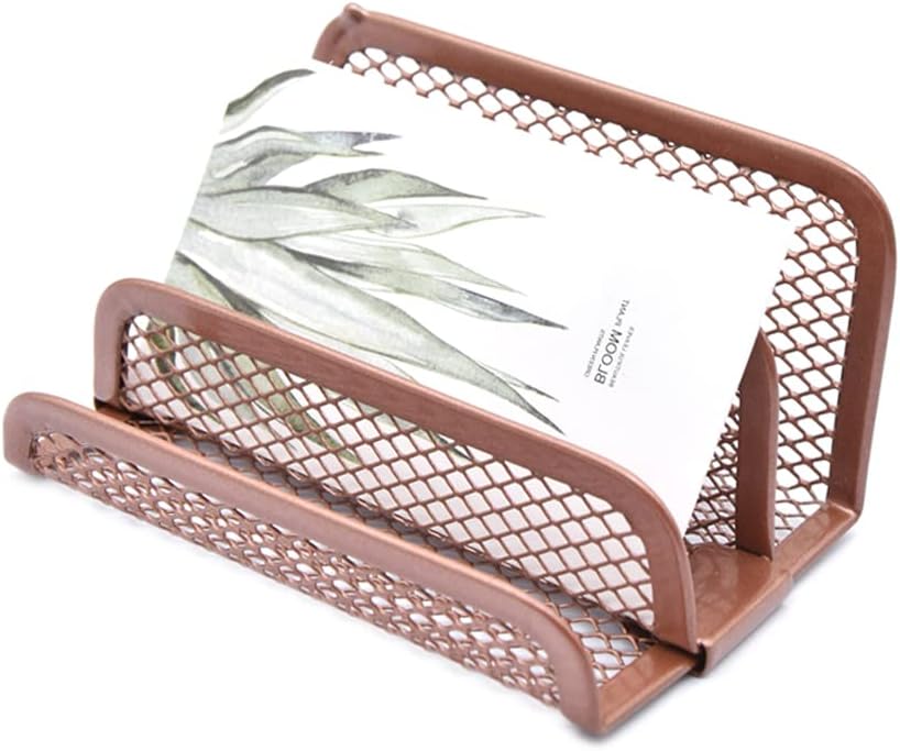 Hoshen Three Tier Metal Mesh Display Business Card Holder, Desk ...