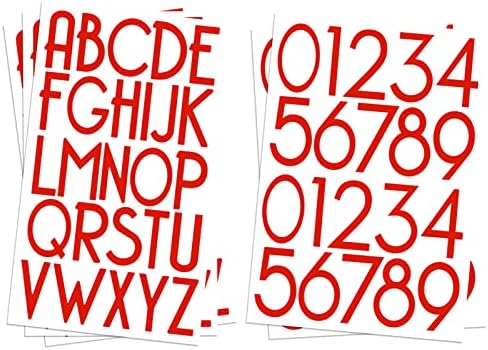 Amazon.com: 4 inch Red Self-Adhesive Vinyl Alphabet Letters Numbers Kit ...