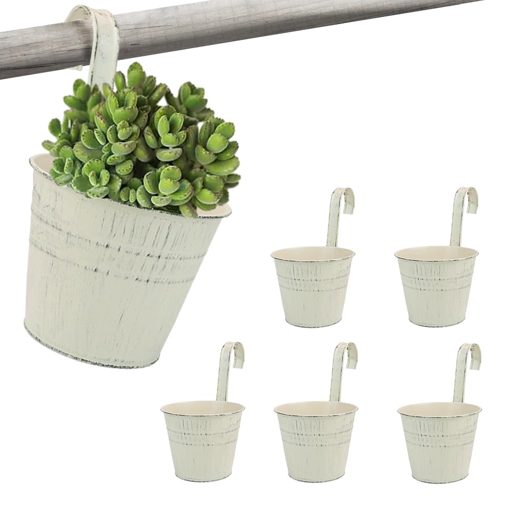 Amazon.com: Sporgard 5 PCS 5.3 Inches Metal Hanging Flower Pots ...