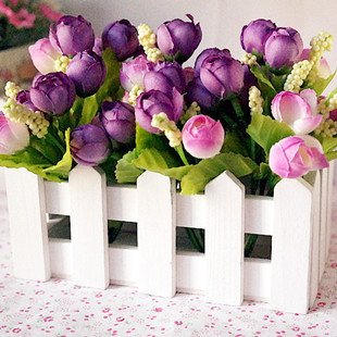 Buy light purple : Floace high simulation artificial flowers pastoral ...