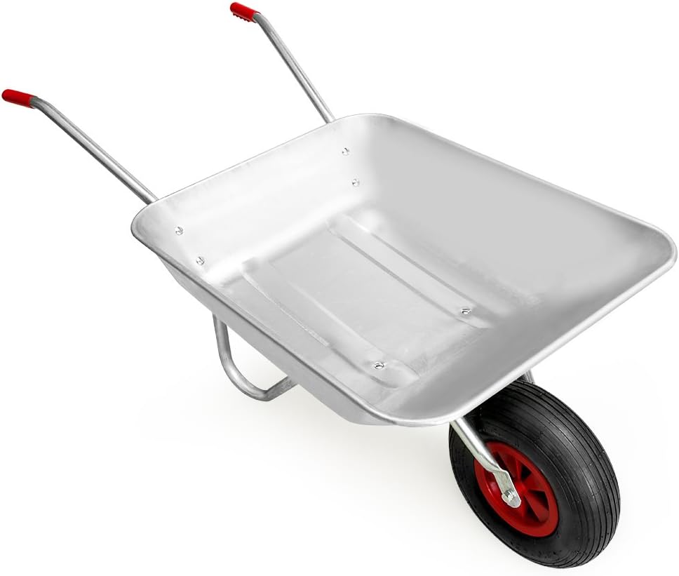 DEUBA Brouette 80L 100kg Galvanisé avec poignées pneumatiques Transport ...