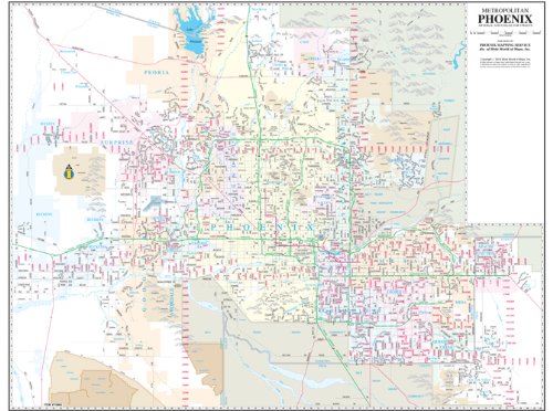 Metropolitan Phoenix Arterial And Collector Streets Large Color Wall ...