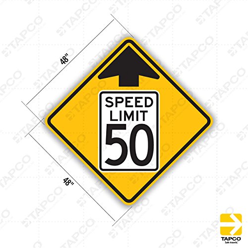 Tapco W3-5 Engineer Grade Prismatic Warning Sign, Legend "SPEED LIMIT ...