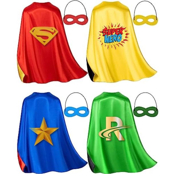 Buy SVNFOXX Superhero Capes and Masks for Kids 3 to 8 Years Pack of 4 ...