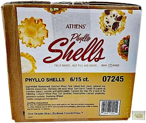 Amazon.com: Athen's Mini Phyllo Shells - 6/15ct Trays - Fillo Dough ...