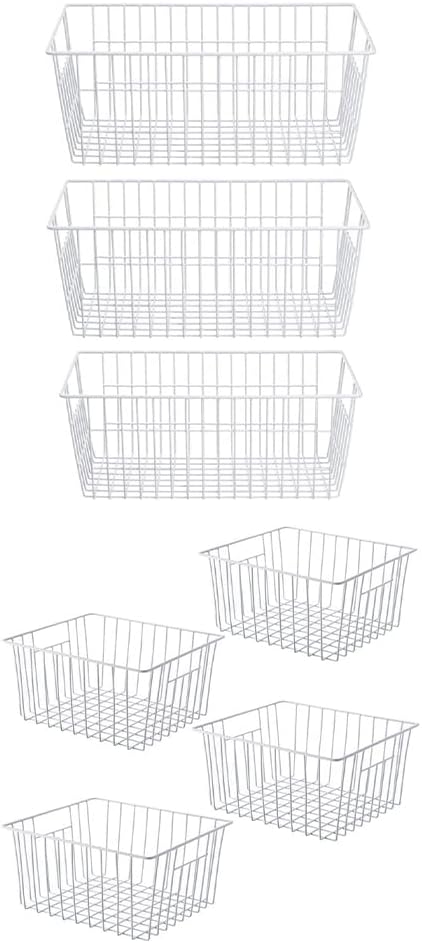 Amazon.com: SANNO Freezer Baskets Wire Storage Baskets Farmhouse ...