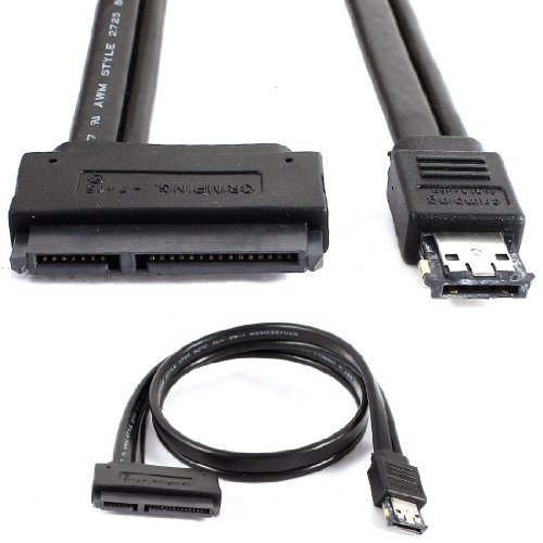SJT® Black Esata USB 2. 0 Combo to Sata 7+15 22 Pin Power Cable ...
