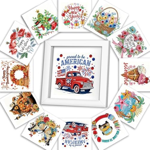 Amazon.com: DOZEEZOP 12-Pack Interchangeable Diamond Art Kits for ...
