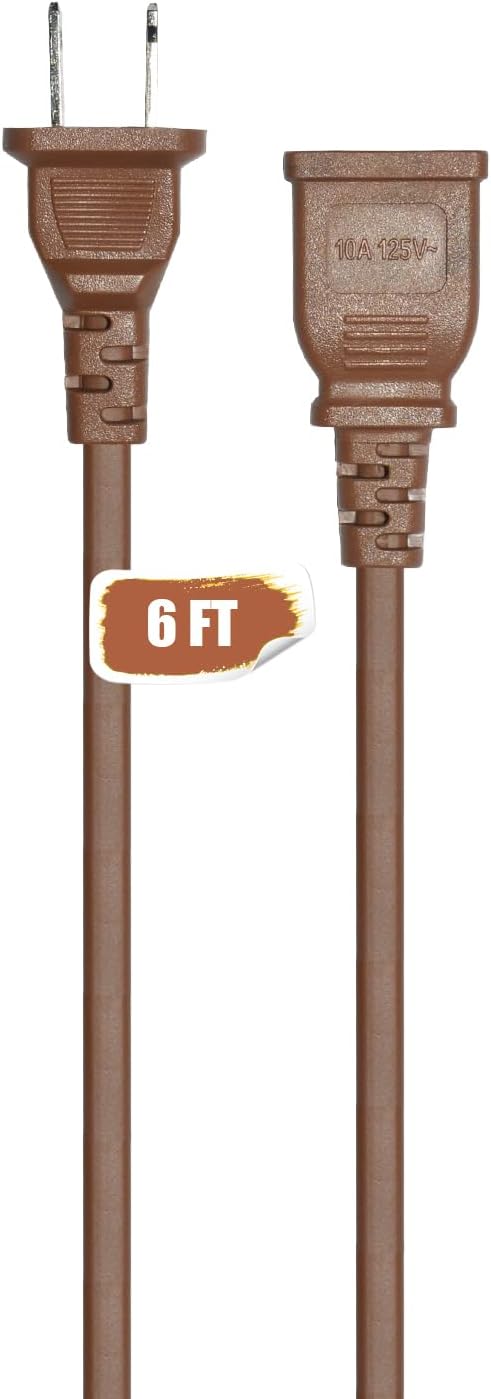 Rocky Mountain Goods Brown 6 Foot House Extension Cord - 3 Outlet 16/2 ...