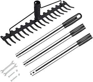 Amazon.com : PHILISENMALL Manual 17-Teeth Steel Garden Stirrup Hoe Rake ...