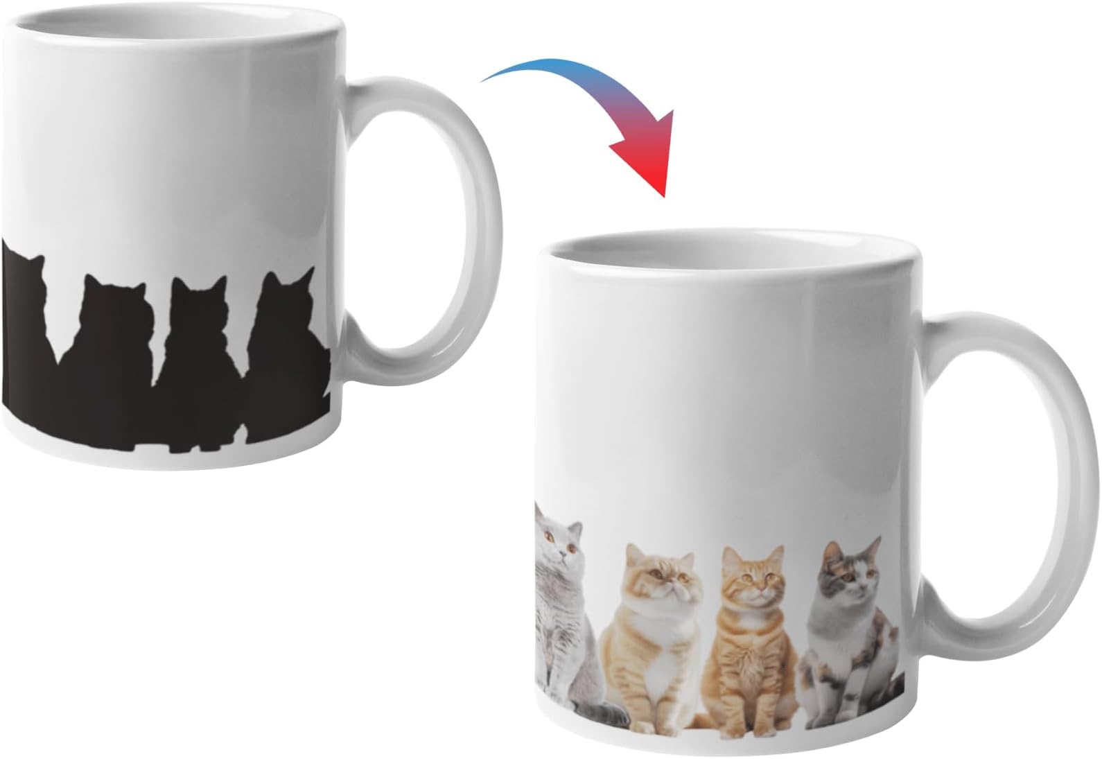 Amazon.com: Caliamary Heat Changing Mug, Funny Cat Heat Changing ...