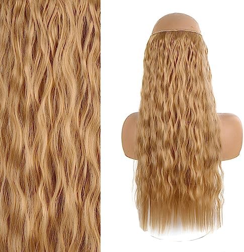 Amazon.com : Invisible Wire Hair Pieces for Women Wavy Curly Halo Hair ...