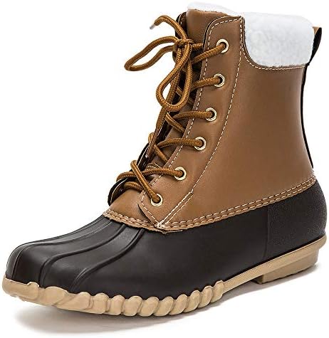 DKSUKO Women's Duck Boots witth Zipper Waterproof Winter Boots Snow Boots