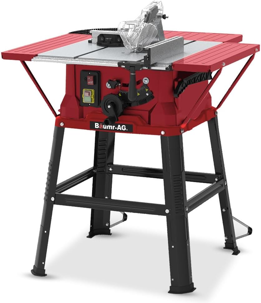 Baumr-AG 2000W 254mm Corded Table Saw with Stand, Laser Guide : Amazon ...