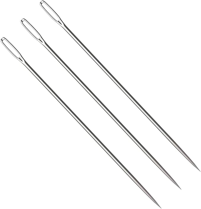 3 Pcs 12 Inch Upholstery Needles, 3mm Large Eye Darning & Tufting ...