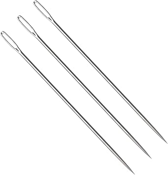 3 Pcs 12 Inch Upholstery Needles, 3mm Large Eye Darning & Tufting ...