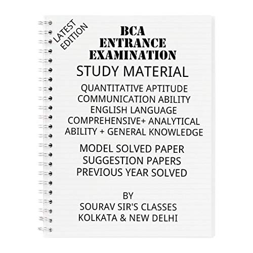 STUDY MATERIAL ON BCA ENTRANCE EXAMINATION FOR 2025 WITH PACK OF 4 ...