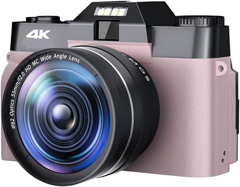 Amazon.co.jp: ビデオ カメラ カムコーダー、 広角レンズ 48MP デジタル カメラ写真 Vlog ビデオカメラ ライブ ...