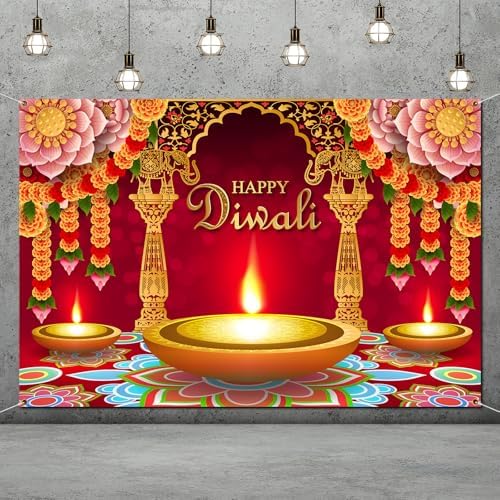 Amazon.com : Happy Diwali Backdrop Diwali Decorations for Home Festival ...