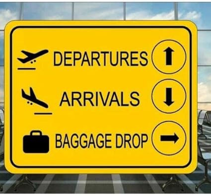 Amazon.com: Airport Boarding Departure Baggage Gate Metal Sign Wall ...