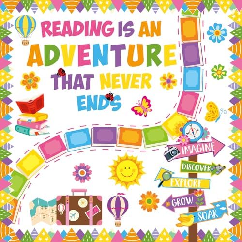 Amazon.com : Honoson 55 Pcs Reading Bulletin Board Set Reading is an ...