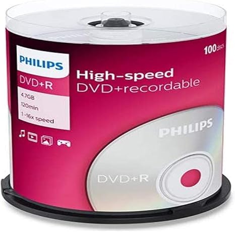 Philips DVD+R Rohlinge (4.7 GB Data/ 120 Minuten Video, 16x High Speed ...