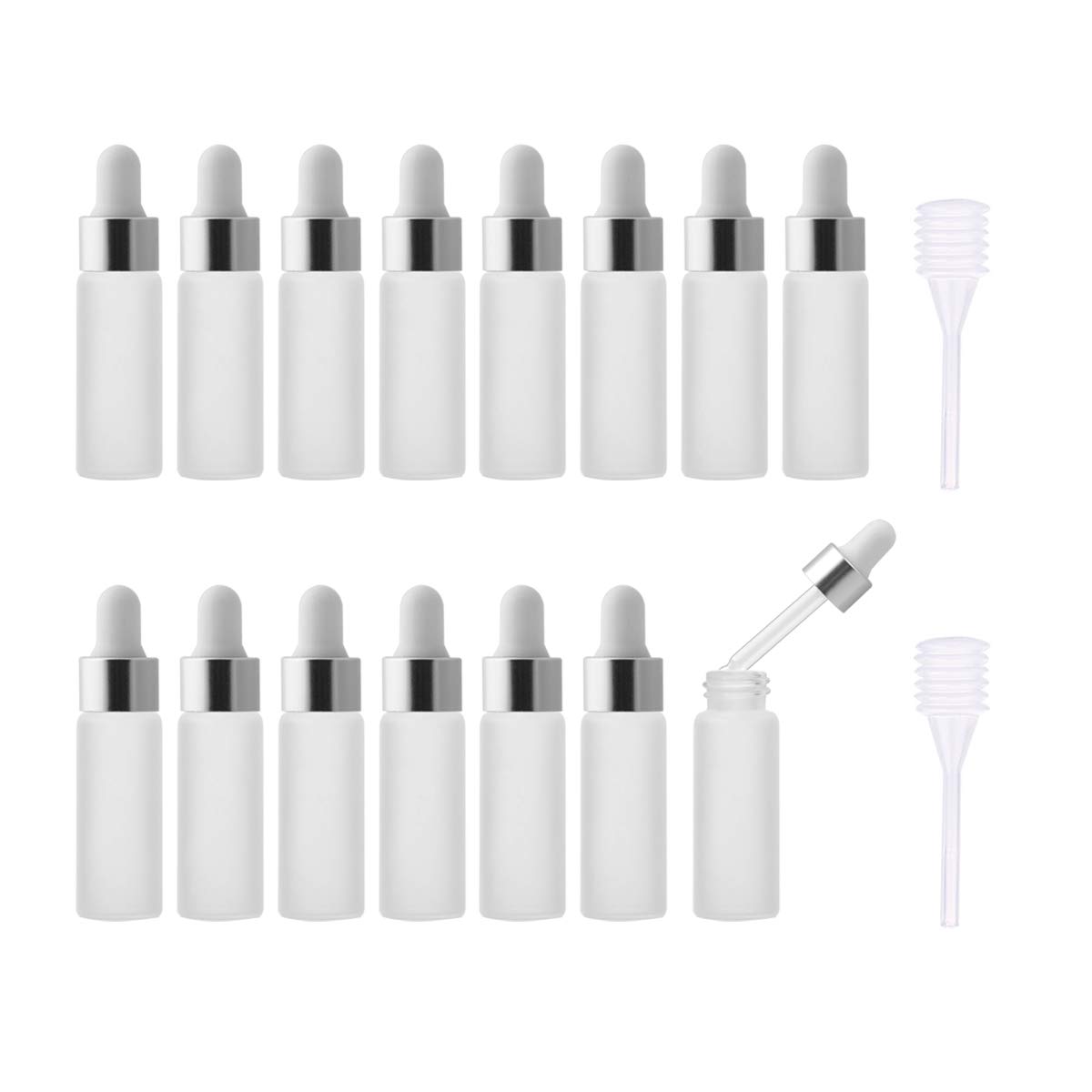 Amazon.com: Enslz 15pcs 5ml Mini Empty Frosted Essential Oil Glass ...