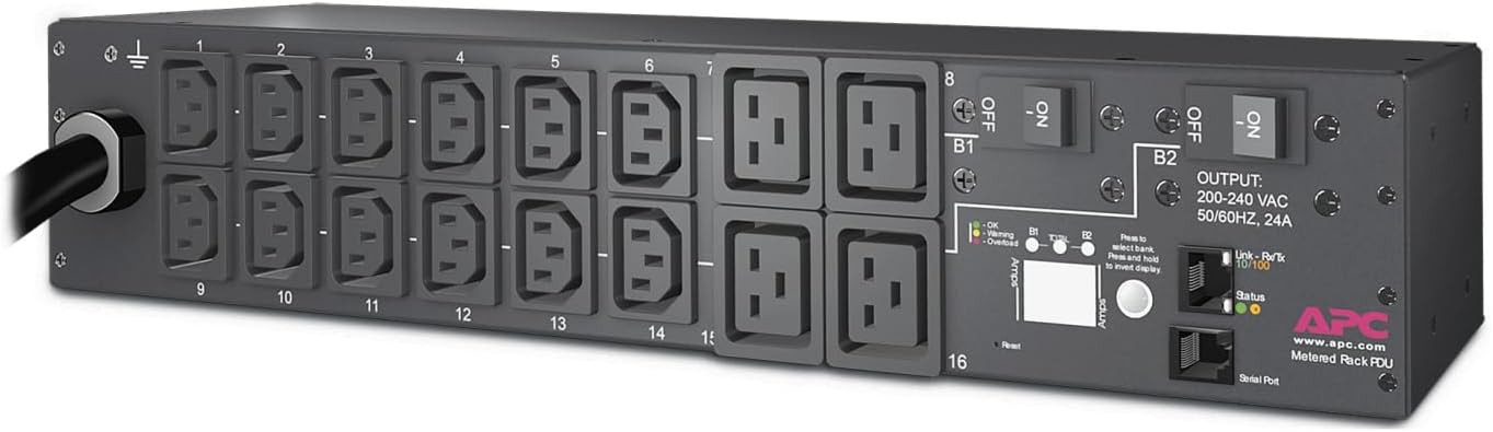 Amazon.com: APC Rack Mount PDU, Metered 208V/30A, (16) Outlets, 2U ...