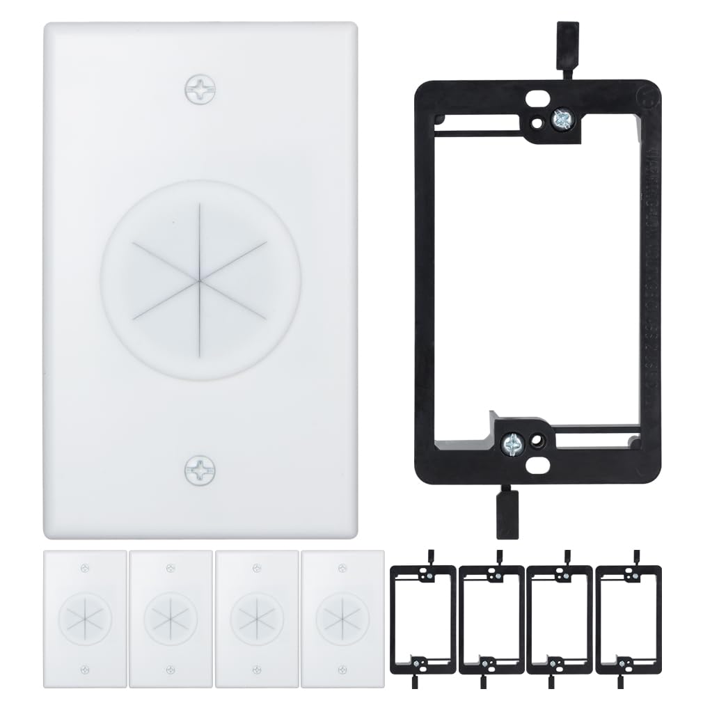 Amazon.com: Syunko Cable Wall Plate 5 pack, 1-Gang White Cable Pass ...