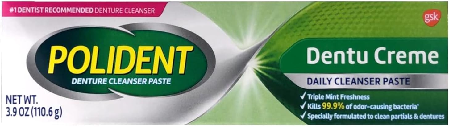 Amazon.com : Polident Cream,Paste Dentu-Creme 3.90 oz (Pack of 3),Mint ...